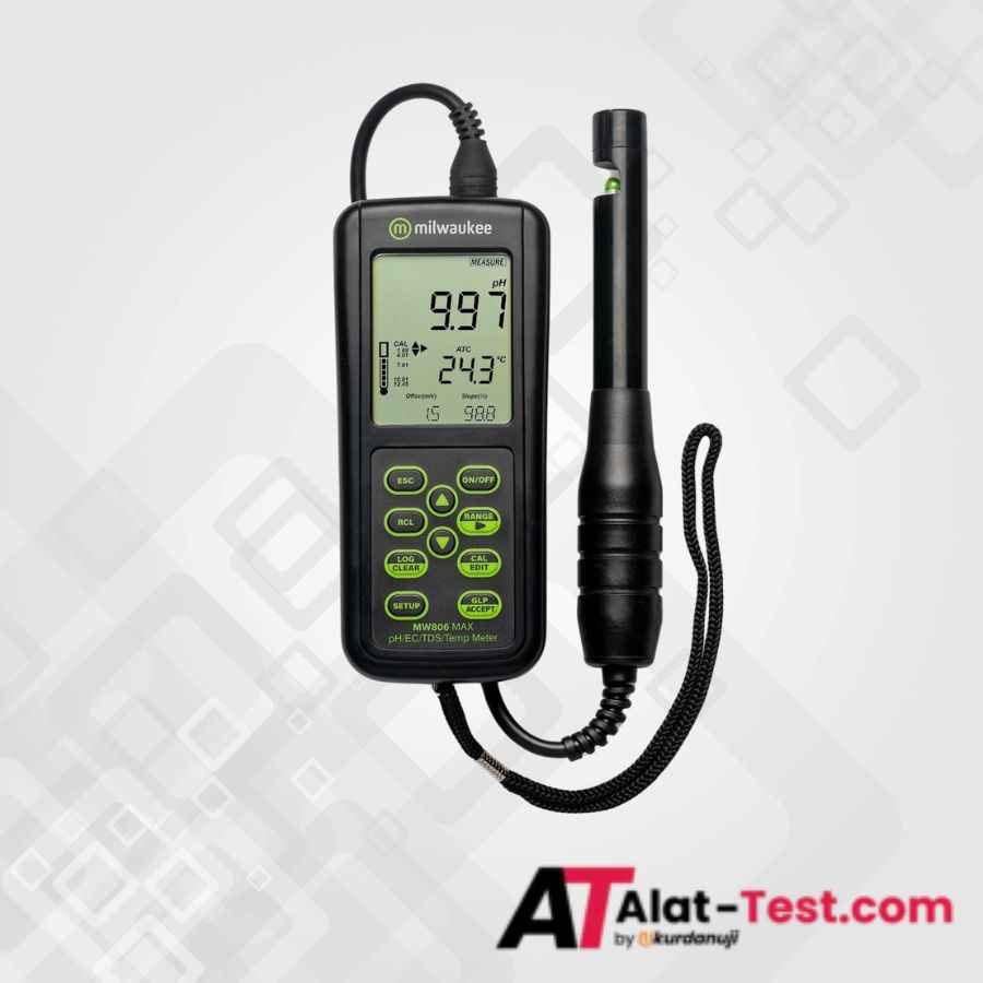 Jual Alat Ukur 4-in-1 pH, EC, TDS, Temperatur Milwaukee MW806 MAX