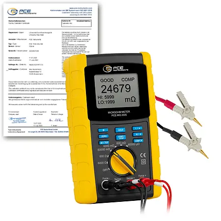 Milliohmmeter PCE-MO 2005-ICA incl. ISO-Calibration Certificate